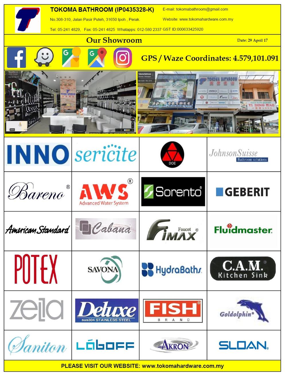 TOKOMA contact information. Hardware - Wholesaler & Manufacturers, in Perak